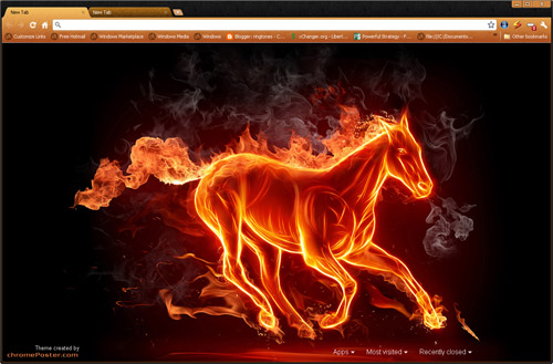 Fiery Horse chrome Theme - 扩展迷